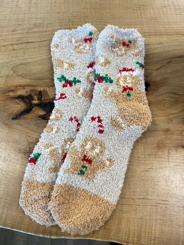 Gingerbread Man Fuzzy Socks - Phantom Outdoors